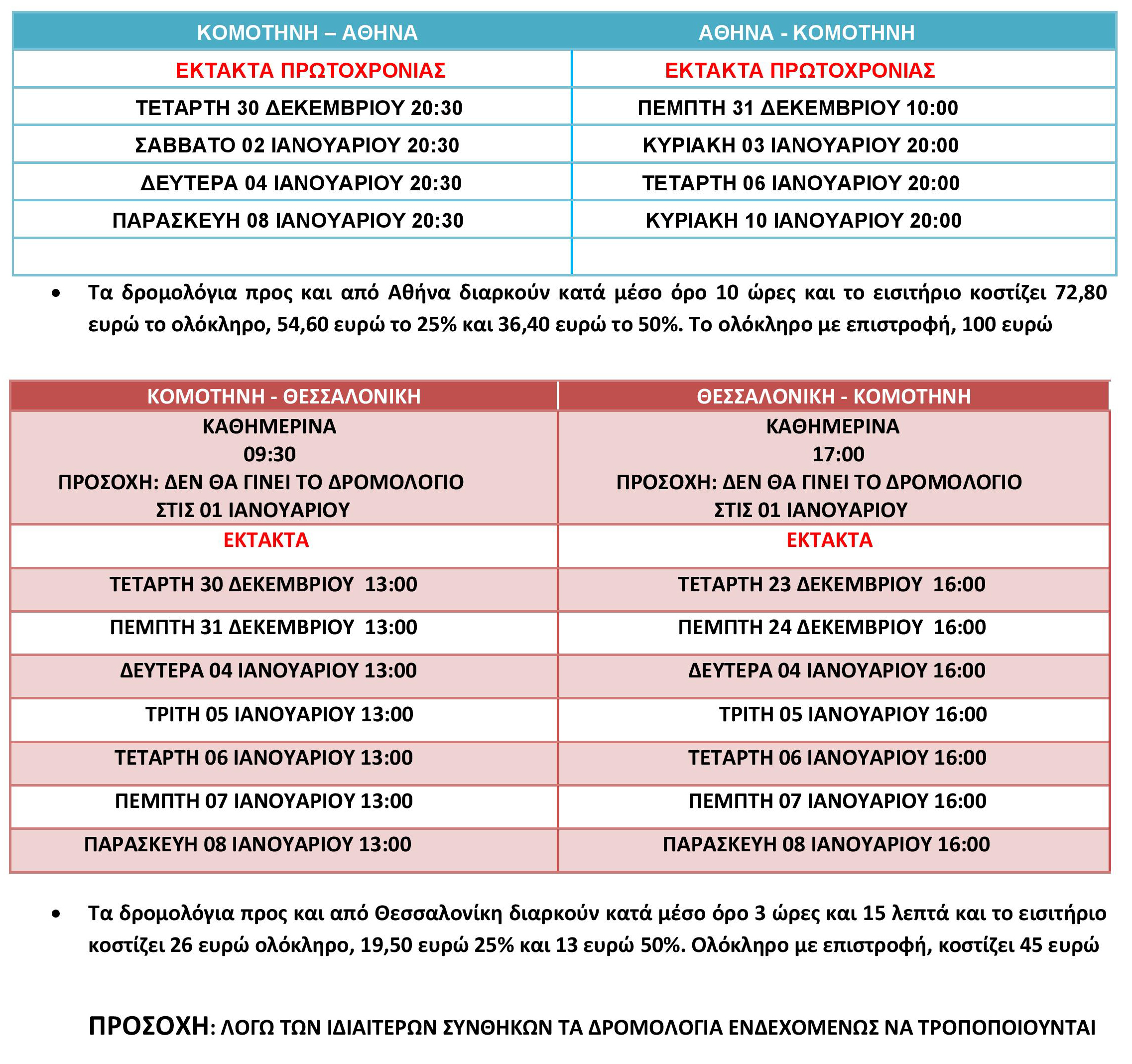 ΧΩΡΙΣ ΔΡΟΜΟΛΟΓΙΑ ΤΗΝ ΠΡΩΤΟΧΡΟΝΙΑ – ΕΚΤΑΚΤΑ ΔΡΟΜΟΛΟΓΙΑ ΓΙΑ ΤΙΣ ΓΡΑΜΜΕΣ ...