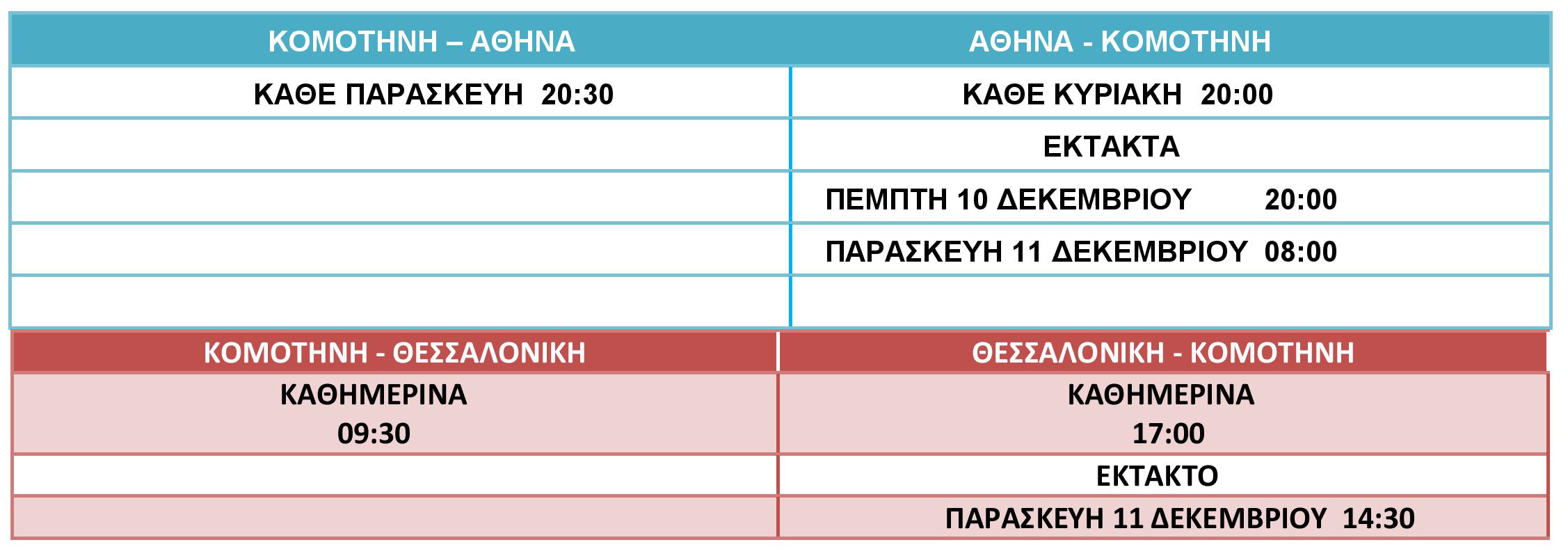 ΕΚΤΑΚΤΑ ΔΡΟΜΟΛΟΓΙΑ ΑΠΟ ΑΘΗΝΑ ΚΑΙ ΘΕΣΣΑΛΟΝΙΚΗ ΣΤΙΣ 10 ΚΑΙ 11 ΔΕΚΕΜΒΡΙΟΥ ...