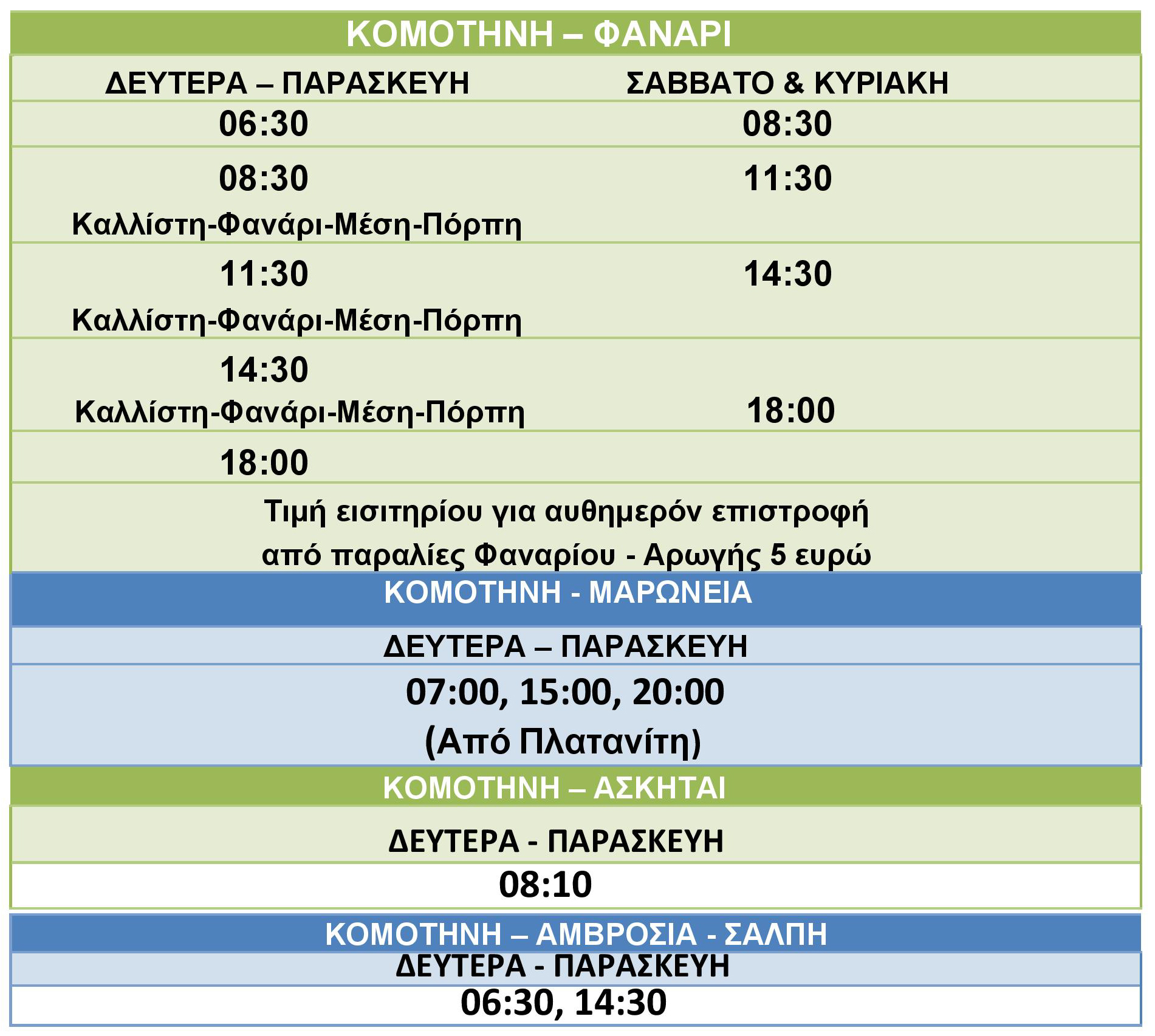 ΑΠΟ 16 ΙΟΥΝΙΟΥ ΑΛΛΑΓΕΣ ΣΤΑ ΔΡΟΜΟΛΟΓΙΑ ΕΝΤΟΣ ΡΟΔΟΠΗΣ – ΚΤΕΛ ΡΟΔΟΠΗΣ